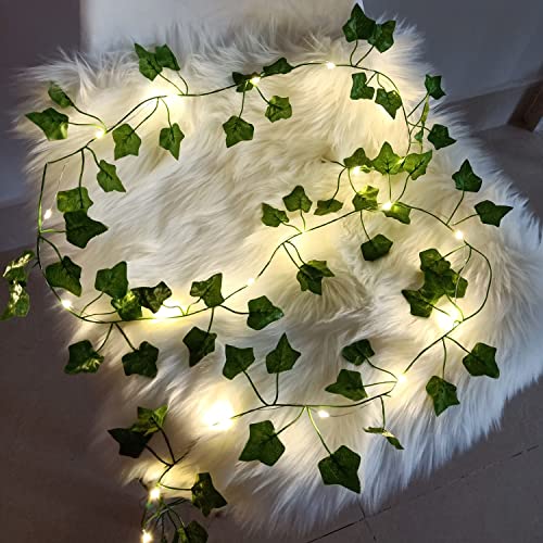 Vine String Lights, [1 Pack] Ivy Decor Maple Leaf Garland Wreath Hanging lamp with 20 LED, Fairy Night Lights for Home, Room, Bedroom, Wall Decoration (6.5 FT, Battery Powered)