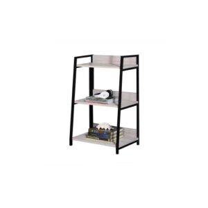 acme furniture wendral bookshelf, natural & black