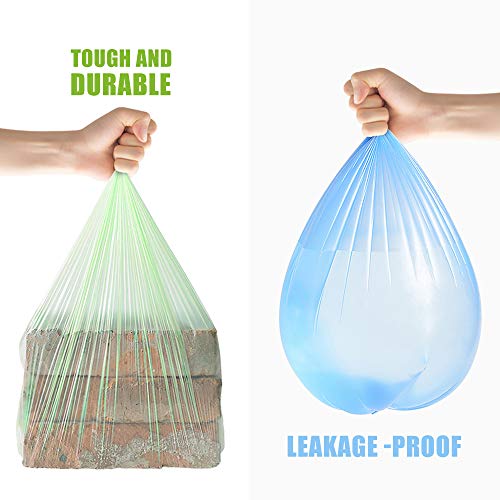 2.6 Gallon/330pcs Strong Trash Bags Colorful Clear Garbage Bags by Teivio, Bathroom Trash Can Bin Liners, Small Plastic Bags for home office kitchen,fit 10 Liter, 2,2.5,3 Gal, Multicolor