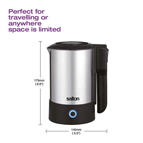 Salton JK2035 Stainless Steel Travel, 600 ml Electric Kettle, Silver