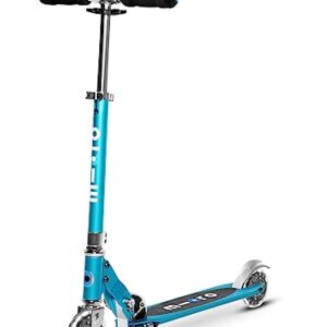 Micro Kickboard - Sprite LED, 2 Wheeled, Fold-to-Carry, Lightweight Swiss-Designed Micro Scooter with Light-Up Wheels for Children and Teens, Ages 6+, Ocean Blue