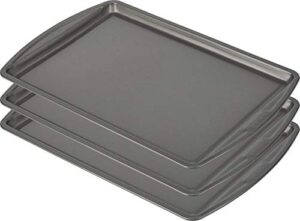 goodcook baking sheet, 13 inch x 9 inch, dark gray - 3 piece