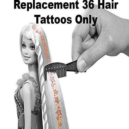 Replacement Parts for Hair Tattoos Barbie - Barbie Hair Tattoos Doll Playset BDB19 ~ Includes Pink Spray Bottle and 36 Hair Tattoos