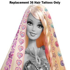 Replacement Parts for Hair Tattoos Barbie - Barbie Hair Tattoos Doll Playset BDB19 ~ Includes Pink Spray Bottle and 36 Hair Tattoos