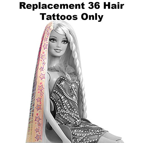 Replacement Parts for Hair Tattoos Barbie - Barbie Hair Tattoos Doll Playset BDB19 ~ Includes Pink Spray Bottle and 36 Hair Tattoos