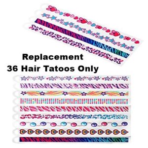 Replacement Parts for Hair Tattoos Barbie - Barbie Hair Tattoos Doll Playset BDB19 ~ Includes Pink Spray Bottle and 36 Hair Tattoos