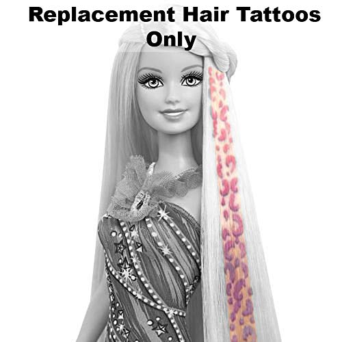 Replacement Parts for Hair Tattoos Barbie - Barbie Hair Tattoos Doll Playset BDB19 ~ Includes Pink Spray Bottle and 36 Hair Tattoos