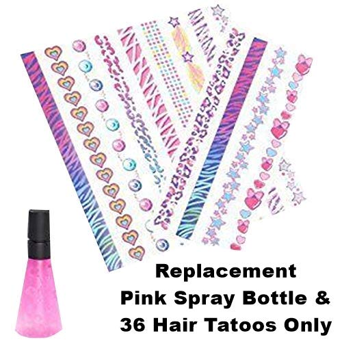 Replacement Parts for Hair Tattoos Barbie - Barbie Hair Tattoos Doll Playset BDB19 ~ Includes Pink Spray Bottle and 36 Hair Tattoos