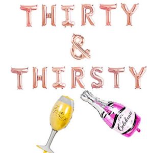 jevenis thirty and thirsty balloons dirty 30 balloon thirty birthday decor 30th party supply champagne glass balloon