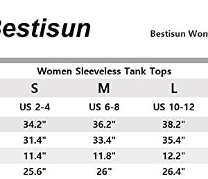 Bestisun Women's Athletic Yoga Shirt, Sleeveless Gym & Dance Top, Light Purple M