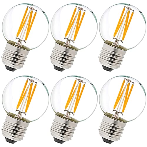 LiteHistory Dimmable Wall sconces Edison Bulb G16.5 6W Equal 60 watt AC120V Warm 2700K E26 Light Bulb for Pendant,Chandeliers,Vanity, 600lm 6Pack