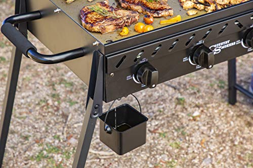 Country Smokers CSGDL0590 The Highland 4-Burner Portable Griddle, Large, Black