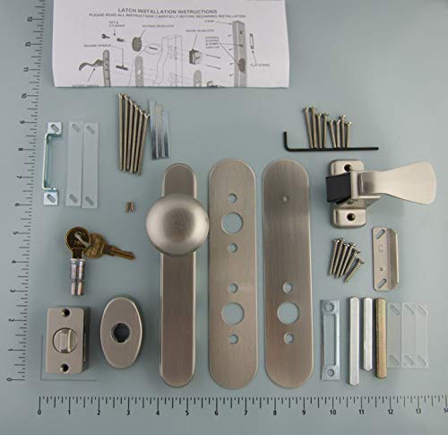 Surface Mount Satin Nickel Storm Door Replacement Hardware Kit with Key Lock