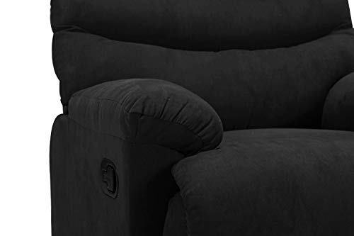 Kingway SF-1701 Recliner Sofa Chair, 35" L x 40" D x 40" H, Fabric, Black