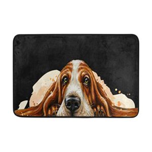 alaza dog breed basset hound doormat non slip floor mat indoor outdoor entrance bedroom dorm door mat home decor 23.6x15.7 inches