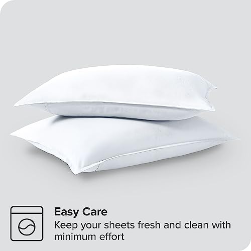 Bare Home Standard Pillow Shams - Set of 2 - Premium 1800 Ultra-Soft Microfiber - Double Brushed - Bed Pillow Shams (Standard Pillow Sham Set of 2, White)