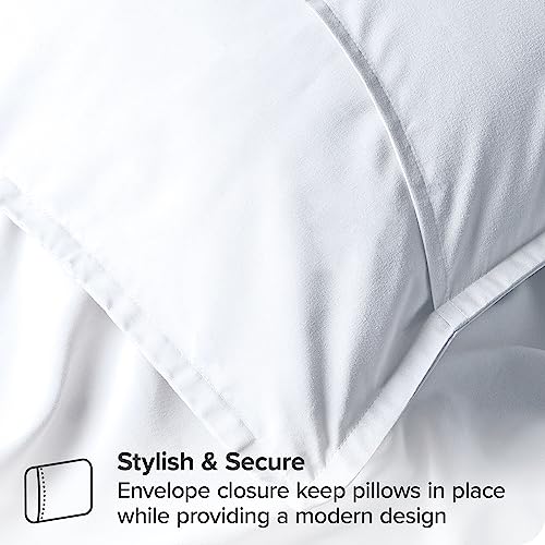 Bare Home Standard Pillow Shams - Set of 2 - Premium 1800 Ultra-Soft Microfiber - Double Brushed - Bed Pillow Shams (Standard Pillow Sham Set of 2, White)