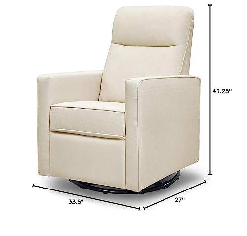 DaVinci Gabby Pillowback Swivel Glider in Natural Oat, Greenguard Gold & CertiPUR-US Certified