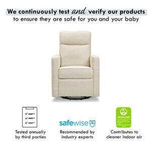 DaVinci Gabby Pillowback Swivel Glider in Natural Oat, Greenguard Gold & CertiPUR-US Certified