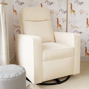 DaVinci Gabby Pillowback Swivel Glider in Natural Oat, Greenguard Gold & CertiPUR-US Certified