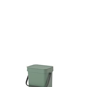 Brabantia Sort & Go Food Trash Can (0.8 Gal/Fir Green) Small Countertop Kitchen Compost Caddy with Handle & Removable Lid, Easy Clean