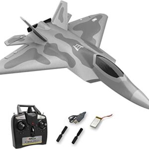 Top Race Remote Control Jet – Advanced F-22 Raptor Model RC Fighter Jet with Range Over 300 ft. – Battery Powered 4 Channel RC Plane with 6 Axis Gyro for Acrobatics