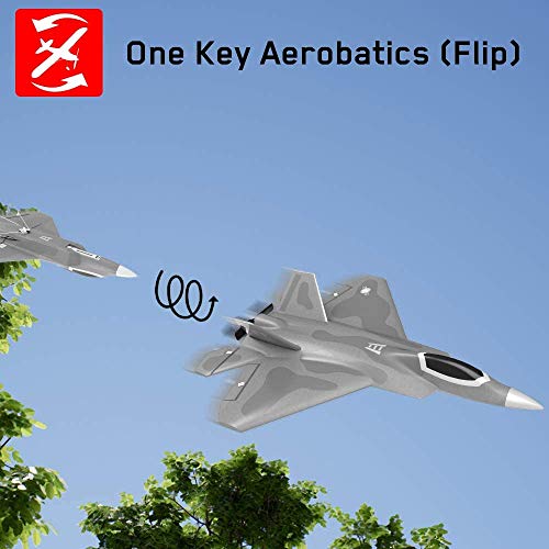 Top Race Remote Control Jet – Advanced F-22 Raptor Model RC Fighter Jet with Range Over 300 ft. – Battery Powered 4 Channel RC Plane with 6 Axis Gyro for Acrobatics