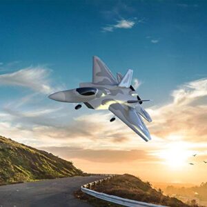 Top Race Remote Control Jet – Advanced F-22 Raptor Model RC Fighter Jet with Range Over 300 ft. – Battery Powered 4 Channel RC Plane with 6 Axis Gyro for Acrobatics