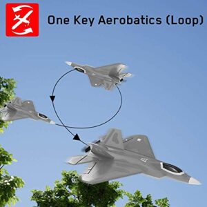 Top Race Remote Control Jet – Advanced F-22 Raptor Model RC Fighter Jet with Range Over 300 ft. – Battery Powered 4 Channel RC Plane with 6 Axis Gyro for Acrobatics