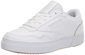 reebok women's club memt sneaker, white/true grey/rubber gum, 8 us