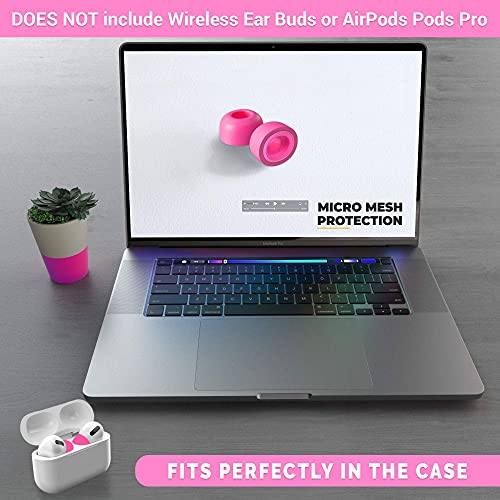 CharJenPro AirFoams Pro: Premium Memory Foam Ear Tips for AirPods Pro. Stays in Your Ears. No Silicone Ear tip Pain. The Original from Kickstarter. (2 Same Sizes) (2 Small/Medium, Hot Pink)