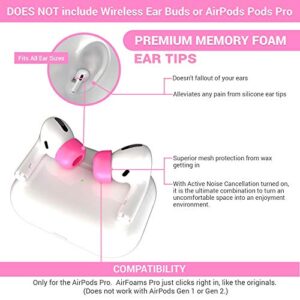 CharJenPro AirFoams Pro: Premium Memory Foam Ear Tips for AirPods Pro. Stays in Your Ears. No Silicone Ear tip Pain. The Original from Kickstarter. (2 Same Sizes) (2 Small/Medium, Hot Pink)