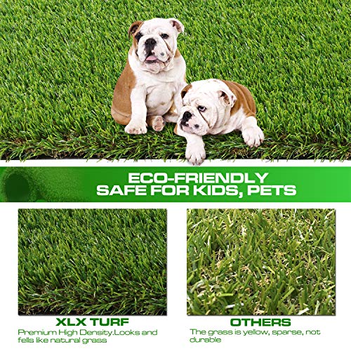 XLX TURF Realistic Artificial Grass Rug Indoor Outdoor - 3ft x 5ft, Thick Synthetic Fake Grass Dog Pet Turf Mat for Garden Lawn Landscape