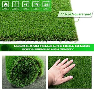 XLX TURF Realistic Artificial Grass Rug Indoor Outdoor - 3ft x 5ft, Thick Synthetic Fake Grass Dog Pet Turf Mat for Garden Lawn Landscape