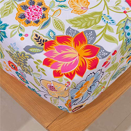 Bedlifes King Sheet Sets Ultra Soft Breathable Silky Flower Bed Sheets Deep Pocket 100% Microfiber Bedding Sheets 4 Piece King Size Floral Spring