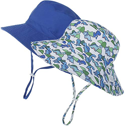 MaxNova Baby Sun Hat Toddler Summer UPF 50+ Baby Girl Bucket Hat Wide Brim Beach Hats for Baby Boys 2-7Years