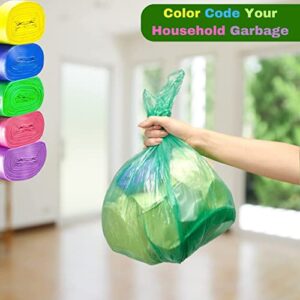 Small Trash Bags CCLINERS 2.6 Gallon Garbage Bags 240 Small Bathroom Trash Can Liners for Home Kitchen and Office fit 2 Gallon, 3 Gallon (240 Ct, 5 Colors)