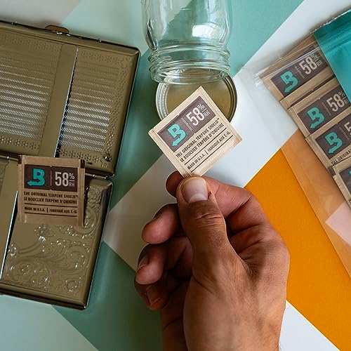 Boveda 58% Two-Way Humidity Control Packs For Storing 1/8 oz – Size 1 – 20 Pack – Moisture Absorbers for Small Storage Containers – Humidifier Packs – Hydration Packets in Resealable Bag