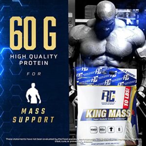 Ronnie Coleman Signature Series King Mass XL Mass Gainer Protein Powder, Muscle Gainer, 60g Protein, 180g Carbohydrates, 1,000+ Calories, Creatine and Glutamine, Vanilla Ice Cream, 10 Pound