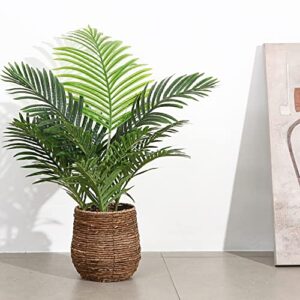 Fopamtri Fake Majesty Palm Plant 3 Feet Artificial Majestic Palm Faux Ravenea Rivularis in Pot for Indoor Outdoor Home Office Store, Great Housewarming Gift