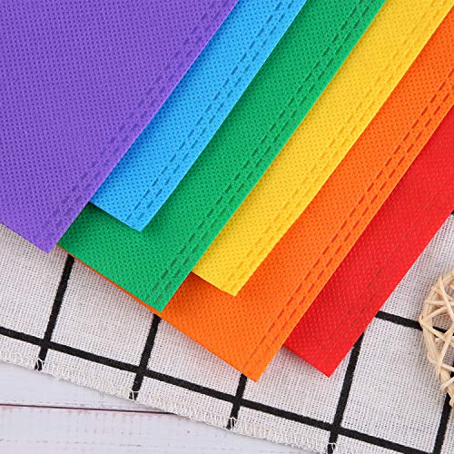 ELCOHO 30 Pack Non-woven Tote Bags Reusable Gift Bags Multicolor Party Bags Treat Bags with Handles, 6 Colors 9.8 by 9.8 Inches