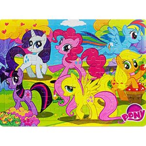 wood floor pony jigsaw puzzle 60 pieces for kids age 3-5 animal puzzle with floor and poster