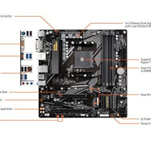 GIGABYTE B550M DS3H (AM4 AMD/B550/Micro ATX/Dual M.2/SATA 6Gb/s/USB 3.2 Gen 1/PCIe 4.0/HMDI/DVI/DDR4/Motherboard)