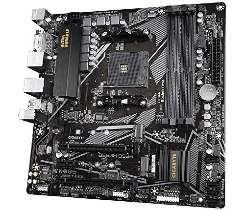 GIGABYTE B550M DS3H (AM4 AMD/B550/Micro ATX/Dual M.2/SATA 6Gb/s/USB 3.2 Gen 1/PCIe 4.0/HMDI/DVI/DDR4/Motherboard)