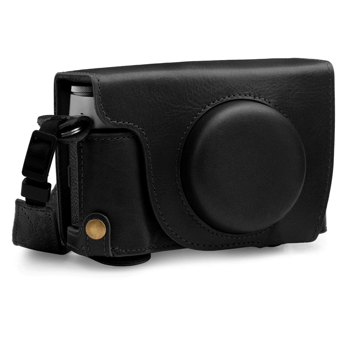 MegaGear MG1892 Ever Ready Genuine Leather Camera Case Compatible with Fujifilm X100V - Black