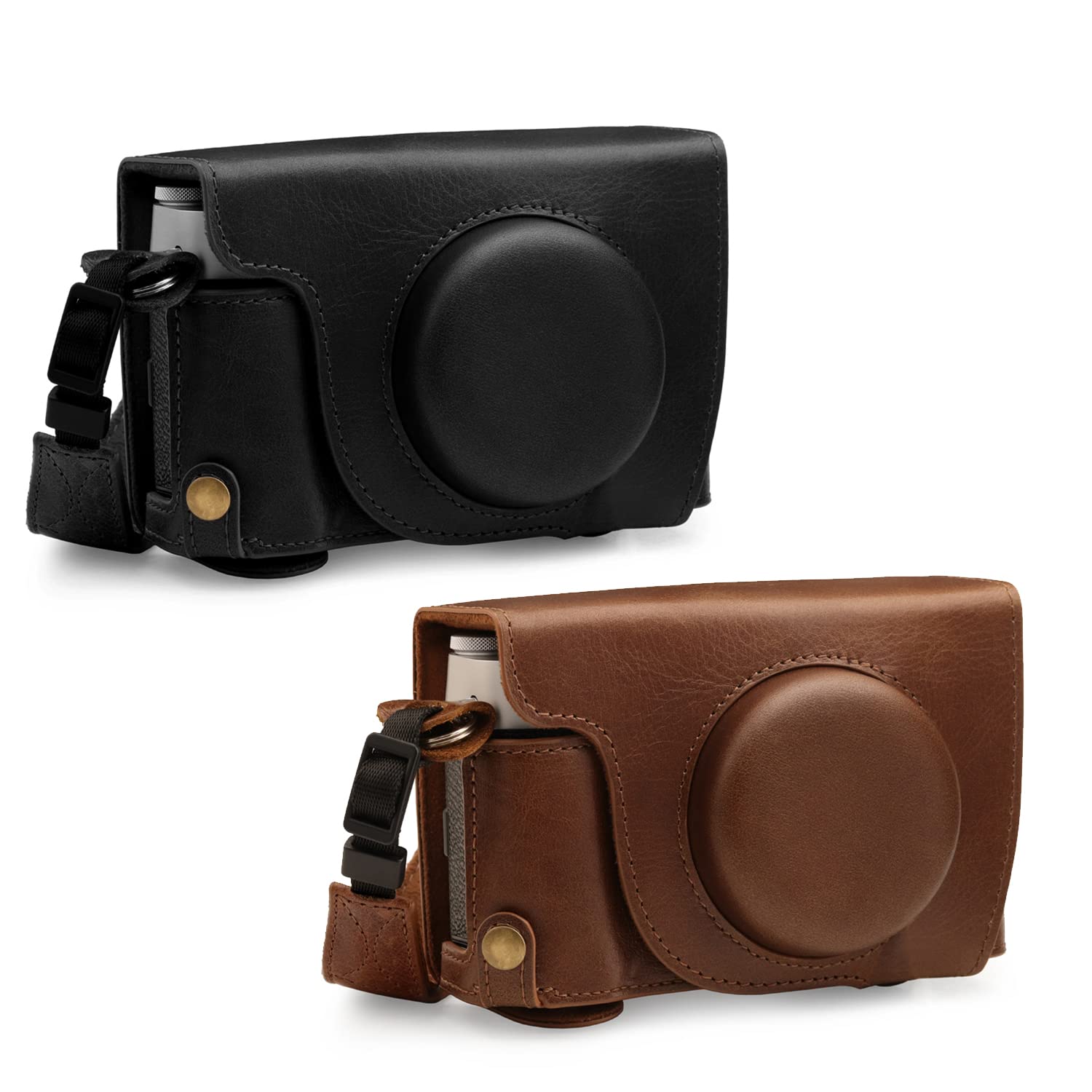 MegaGear MG1892 Ever Ready Genuine Leather Camera Case Compatible with Fujifilm X100V - Black