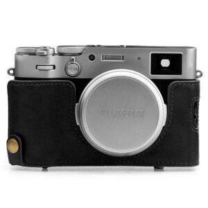 MegaGear MG1892 Ever Ready Genuine Leather Camera Case Compatible with Fujifilm X100V - Black