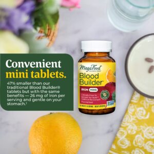 MegaFood Blood Builder Minis - Iron Supplement Clinically Shown to Increase Iron Levels Without Side Effects - Iron with Vitamin C, Vitamin B12 & Folic Acid - Vegan - 72 Tablets (36 Servings)