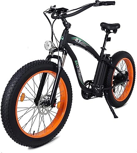 ECOTRIC Electric Bike 26" Fat Tire 750W Electric Bicycles 48V 13AH Removable Large Battery Beach Snow Mountain E-Bike for Adults UL Certified with Dual Shock Absorber & Shimano 7-Speed