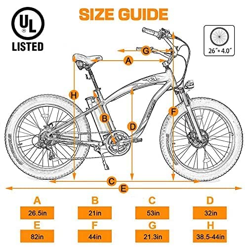 ECOTRIC Electric Bike 26" Fat Tire 750W Electric Bicycles 48V 13AH Removable Large Battery Beach Snow Mountain E-Bike for Adults UL Certified with Dual Shock Absorber & Shimano 7-Speed